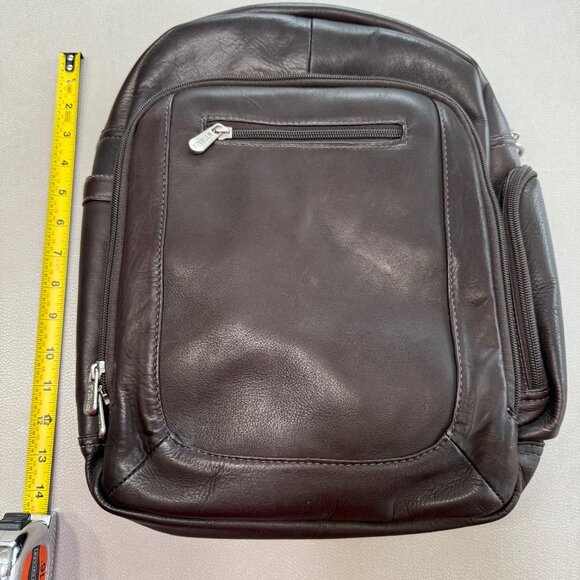 Piel | Bags | Piel Leather Laptop Backpackshoulder Bag Saddle Brown | Poshmark